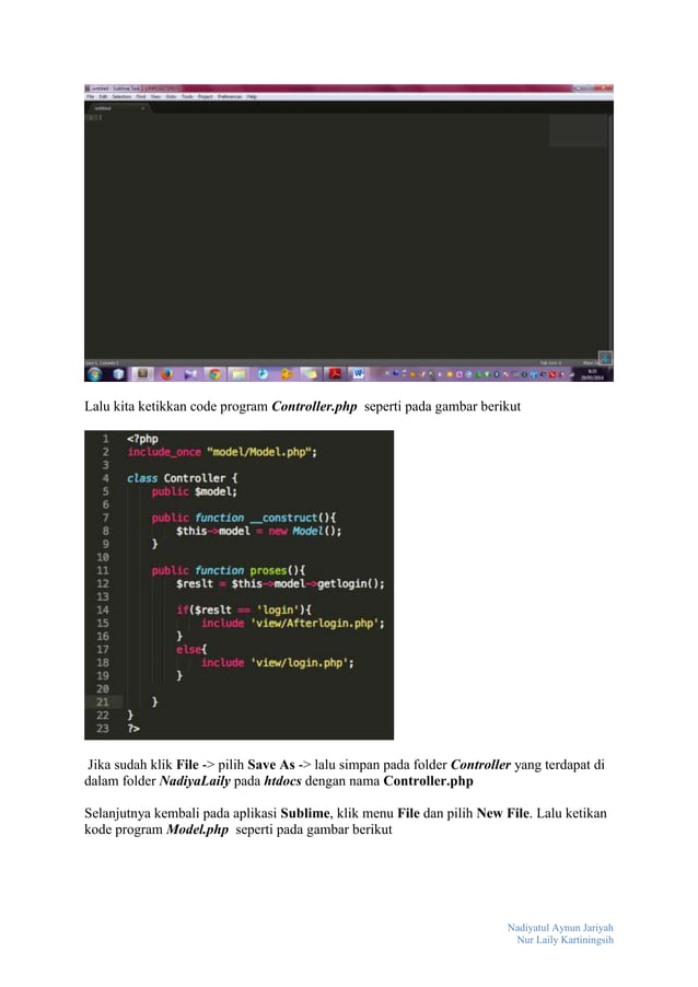 Tutorial Form login menggunakan MVC | DOCX