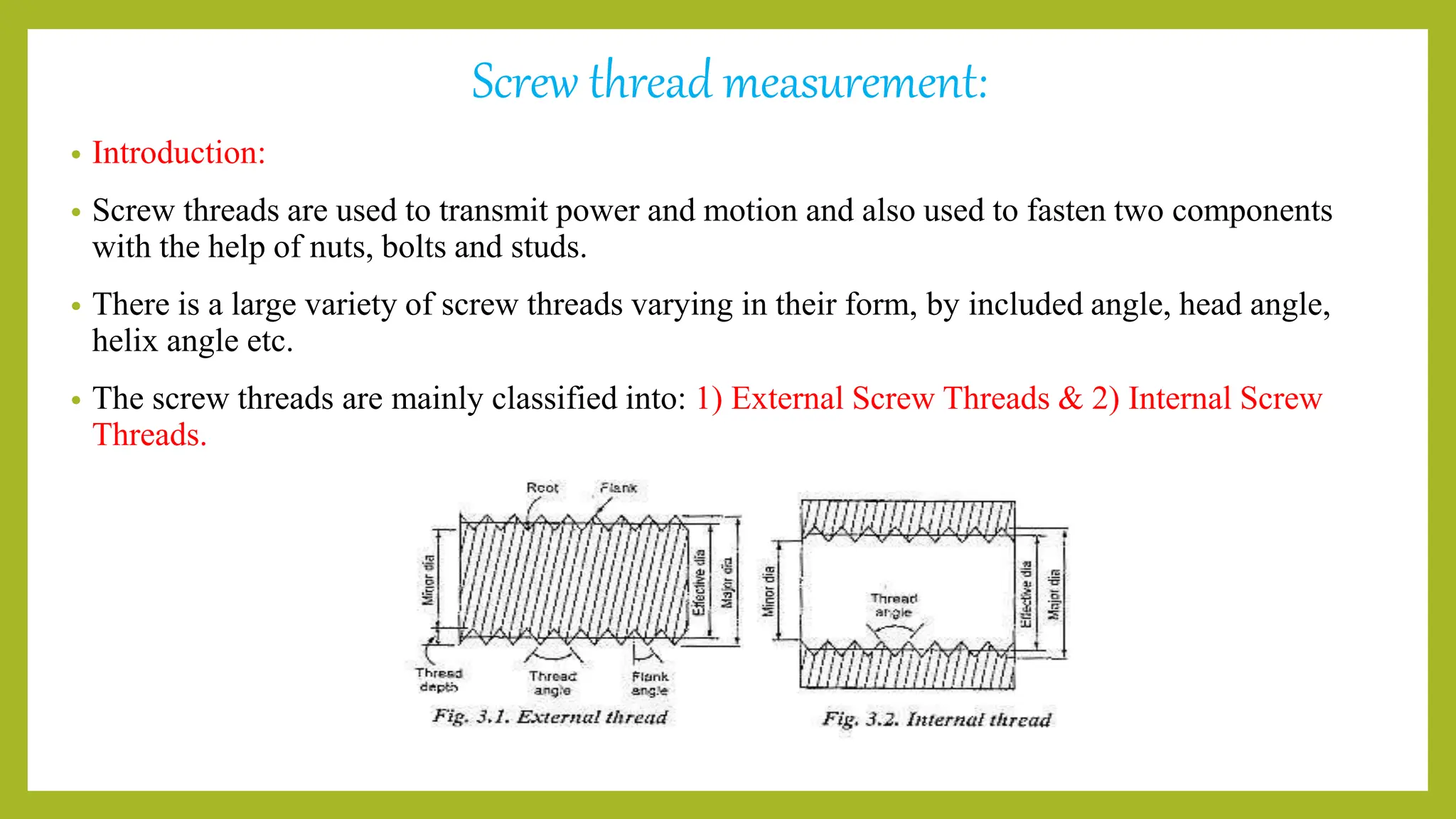 Form metrology Thread measurement in metrology.pptx