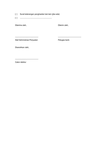 Form mkt12 (checklist kelengkapan kpr) | PDF