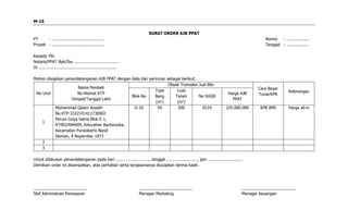 Form mkt15 (surat order ajb) | DOC
