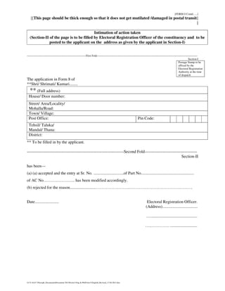 Form no 8 (English) | PDF | Elections | Politics