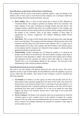 Form of retail outlet | PDF