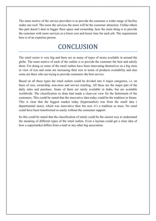 Form of retail outlet | PDF