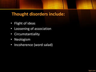 Form of Thought Disorders | PPTX