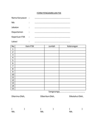 Form pengambilan p3 k | DOCX