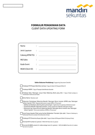 Contoh Form pengkinian data lengkap perorangan (Persyaratan untuk ...