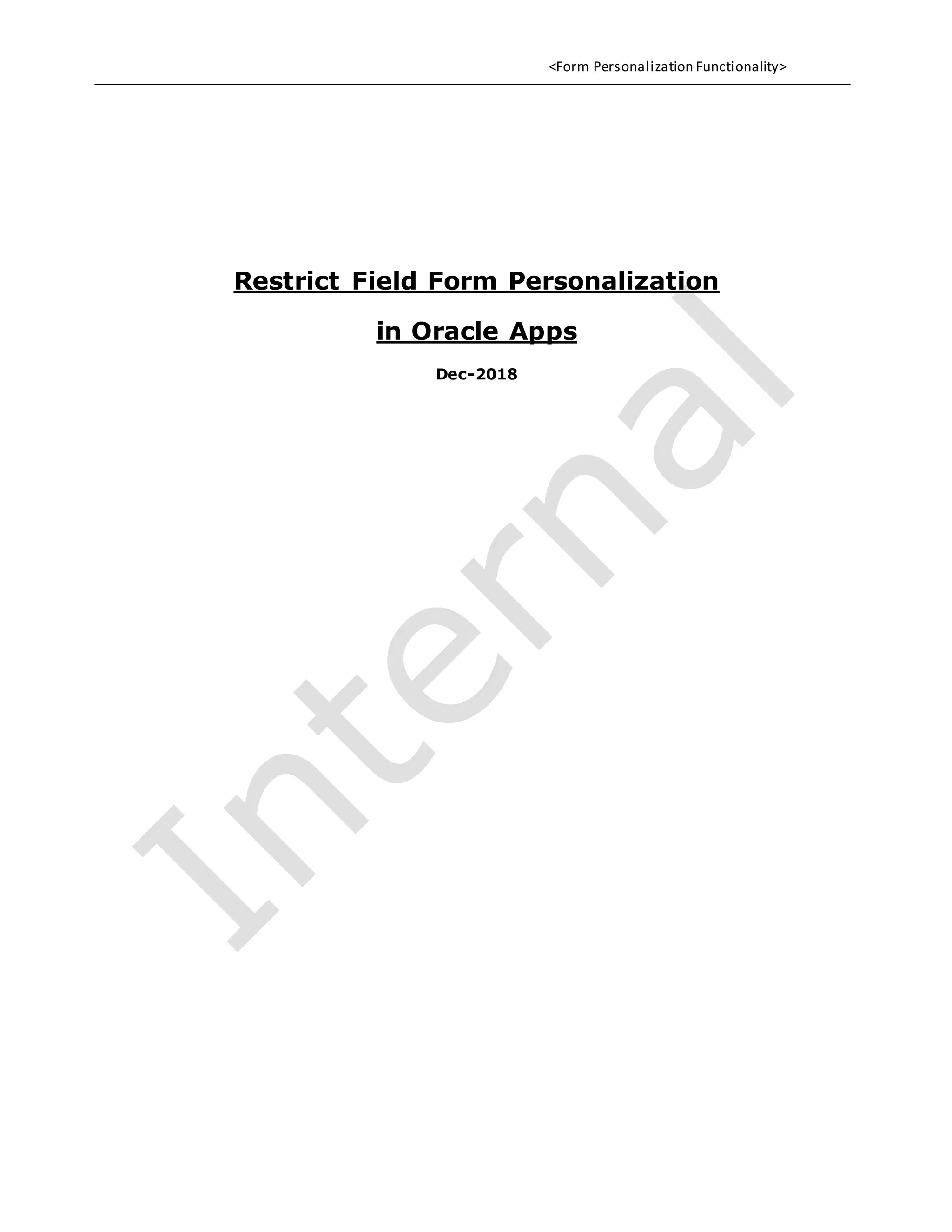 Form personalization techniques | DOCX | Computing | Technology & Computing