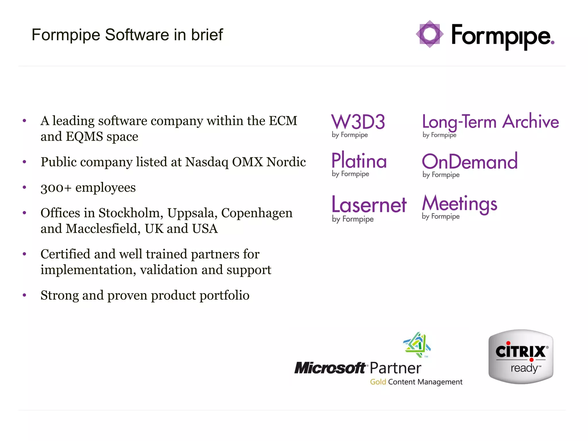 Platina Quality Management System by Formpipe | PDF