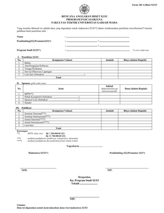 Form rca rla riset s2-s3 | PDF