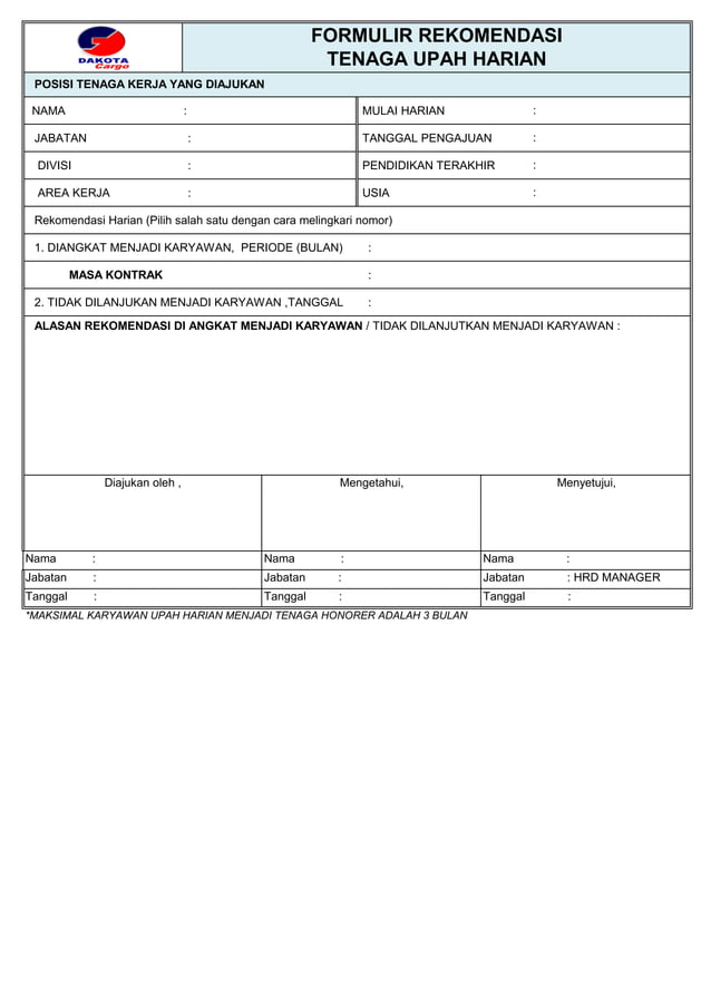 Form rekomendasi baru 2019 | PDF