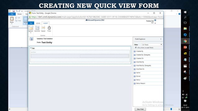 Forms In Microsoft Dynamics Crm 2015 Pptx Technology And Computing