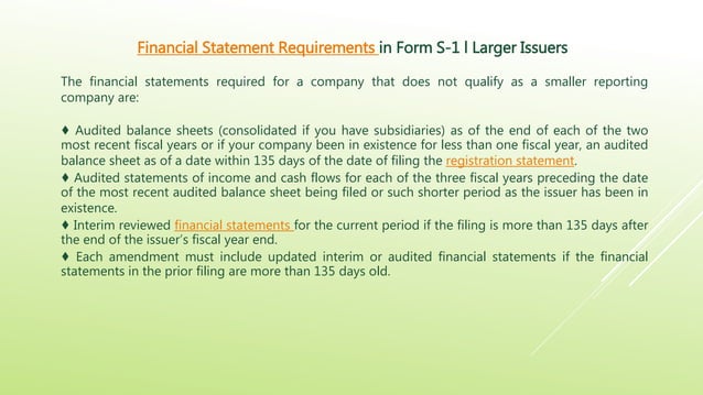 Form S-1 Registration Statements | PPT