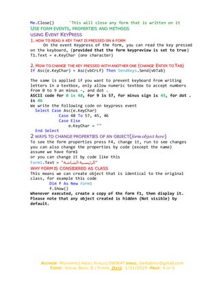 Forms visual Basic .net