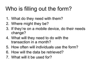 Universally Usable Web Forms | PPTX | Web Design and HTML | Internet
