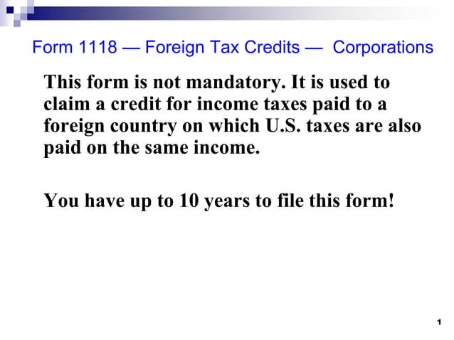 Forms 1118 And 5471 | PPTX