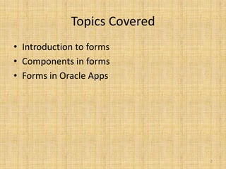 Forms 6i guide | PPTX
