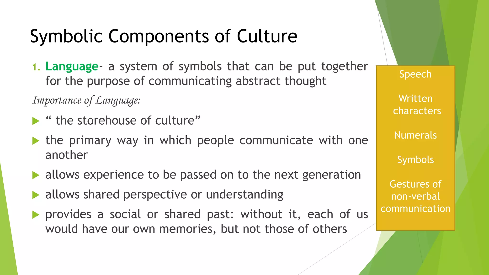 Forms and Components of Culture | PPTX