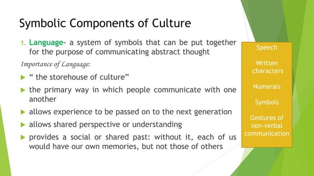 Forms and Components of Culture | PPT