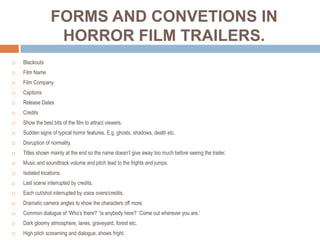 FORMS AND CONVENTIONS IN HORROR MEDIA PRODUCTS | PPT