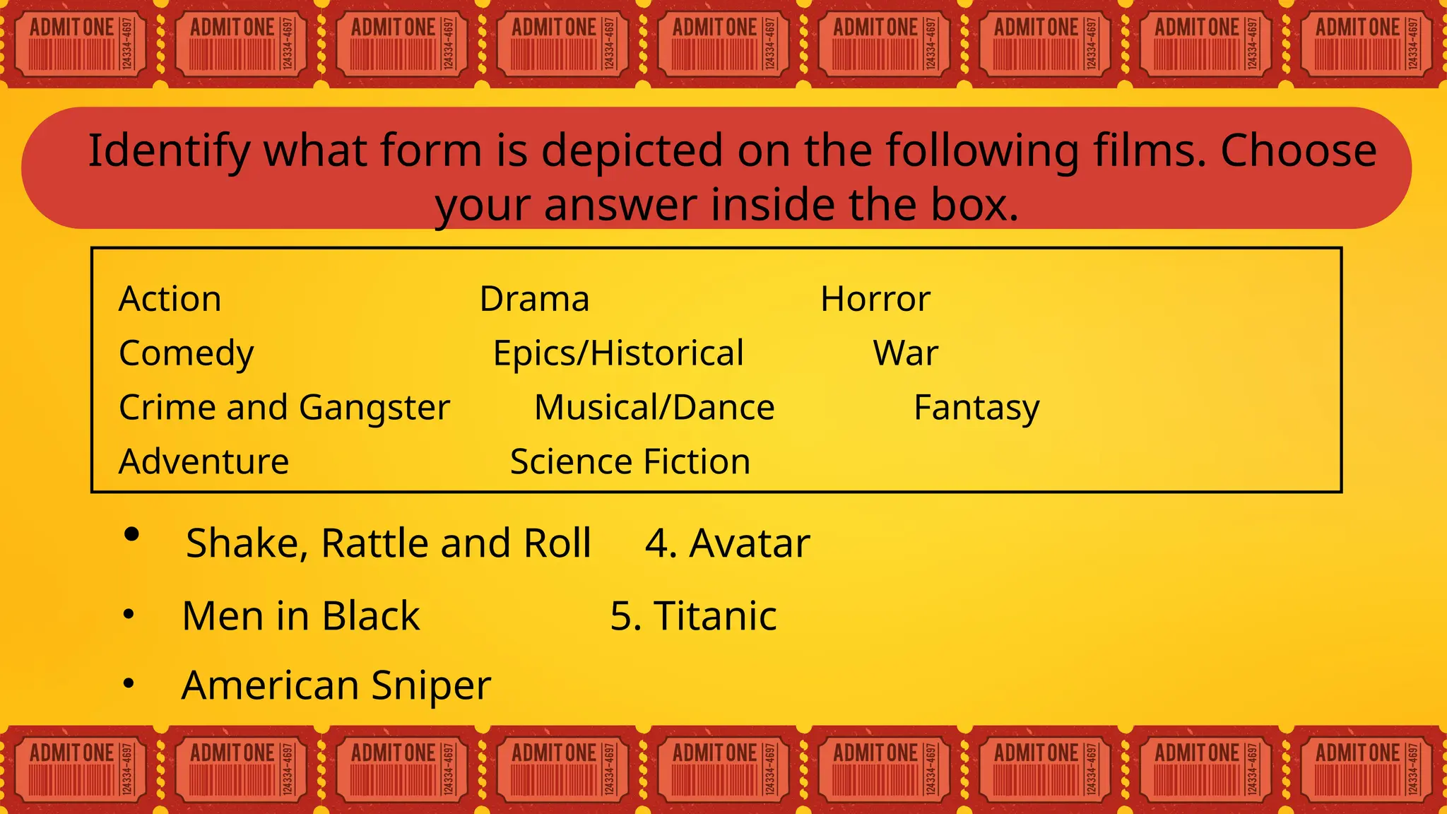 formsandconventionsoffilm grade 6 powerpoint presentation | PPTX