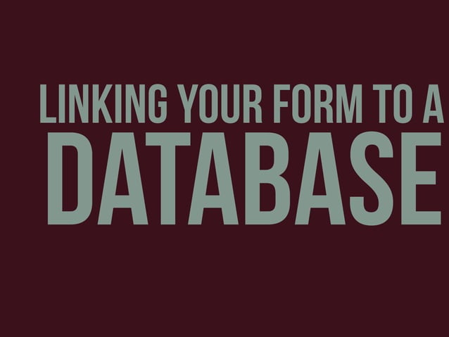 Forms And Databases In Php Ppt 6001