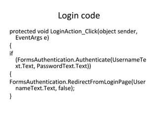 Forms authentication | PPT