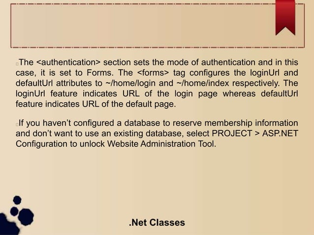 Forms authentication in asp dot net | PPT