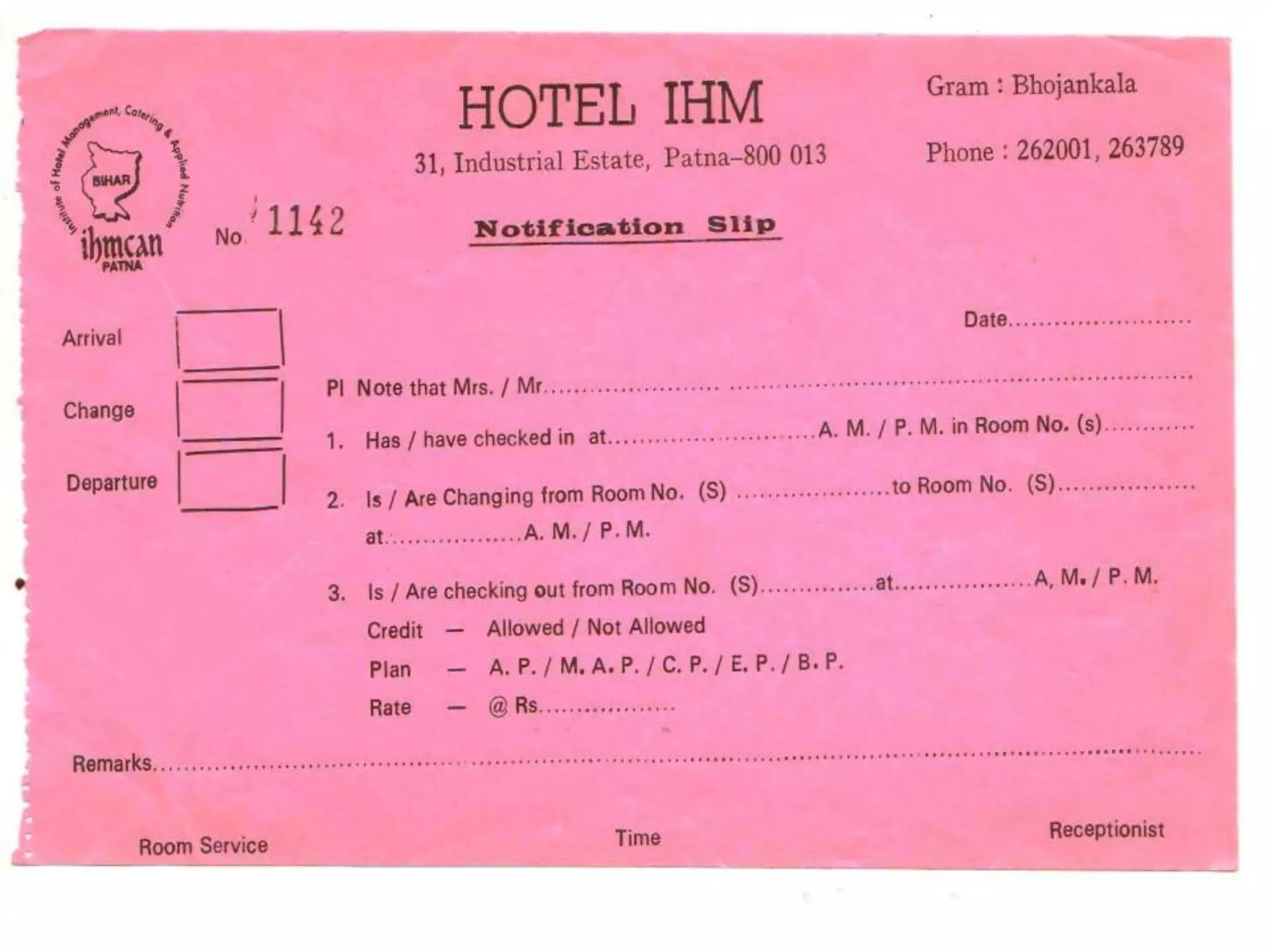 Forms & documents used in Hotel Front Office | PPTX