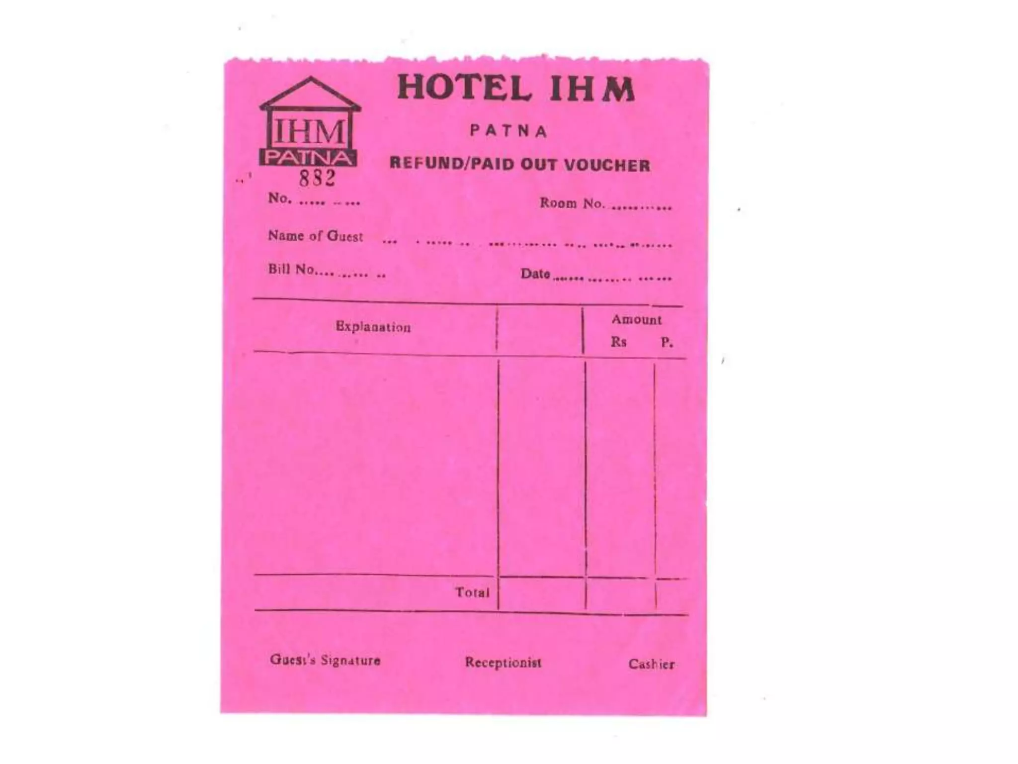 Forms & documents used in Hotel Front Office | PPTX