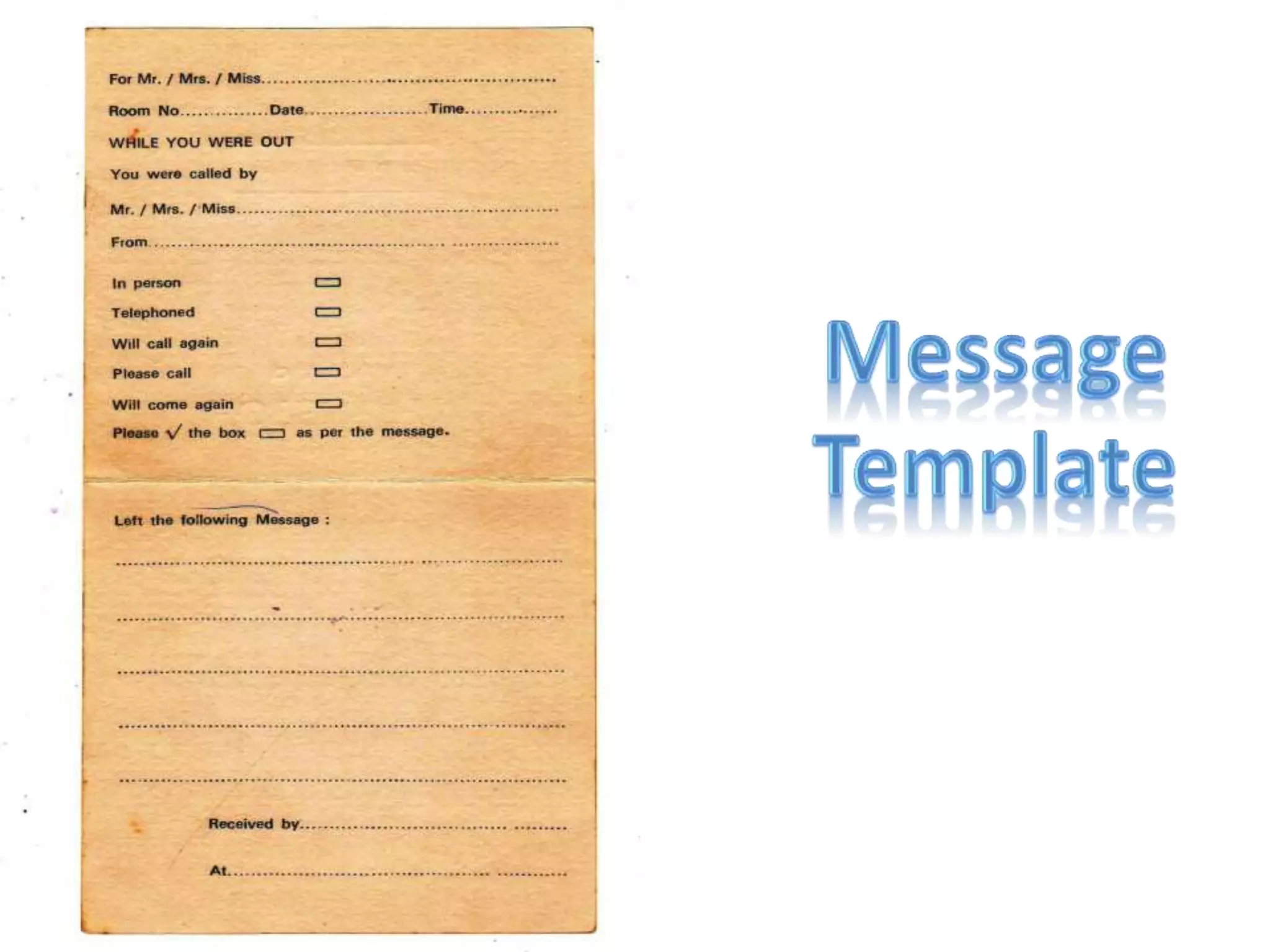 Forms & documents used in Hotel Front Office | PPTX