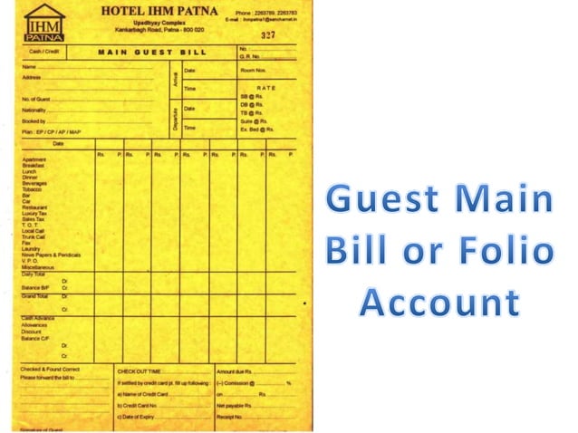 Forms & documents used in Hotel Front Office | PPTX