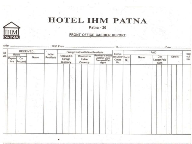 Forms & documents used in Hotel Front Office | PPTX