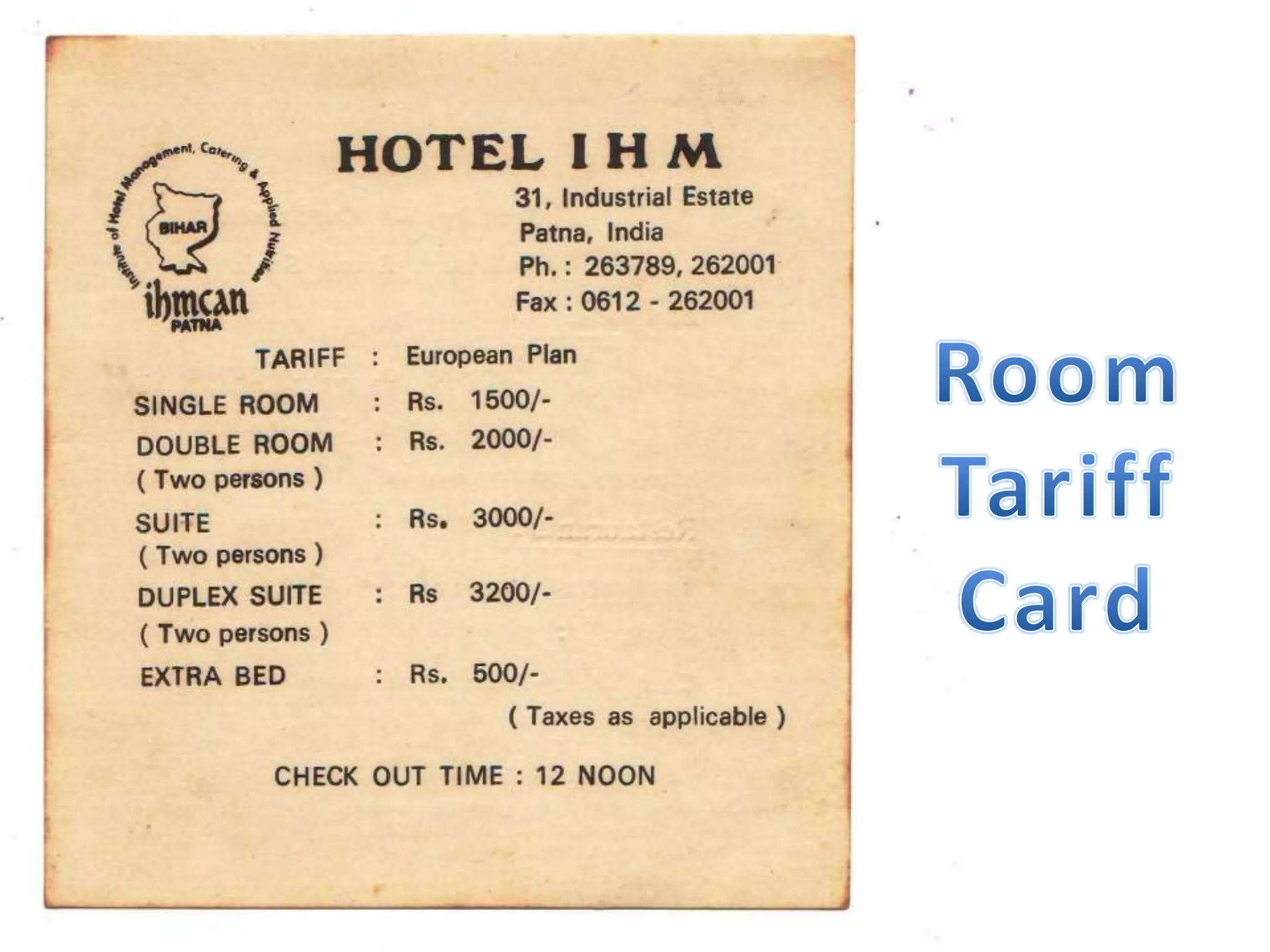Forms & documents used in hotel front office and other departments (New ...