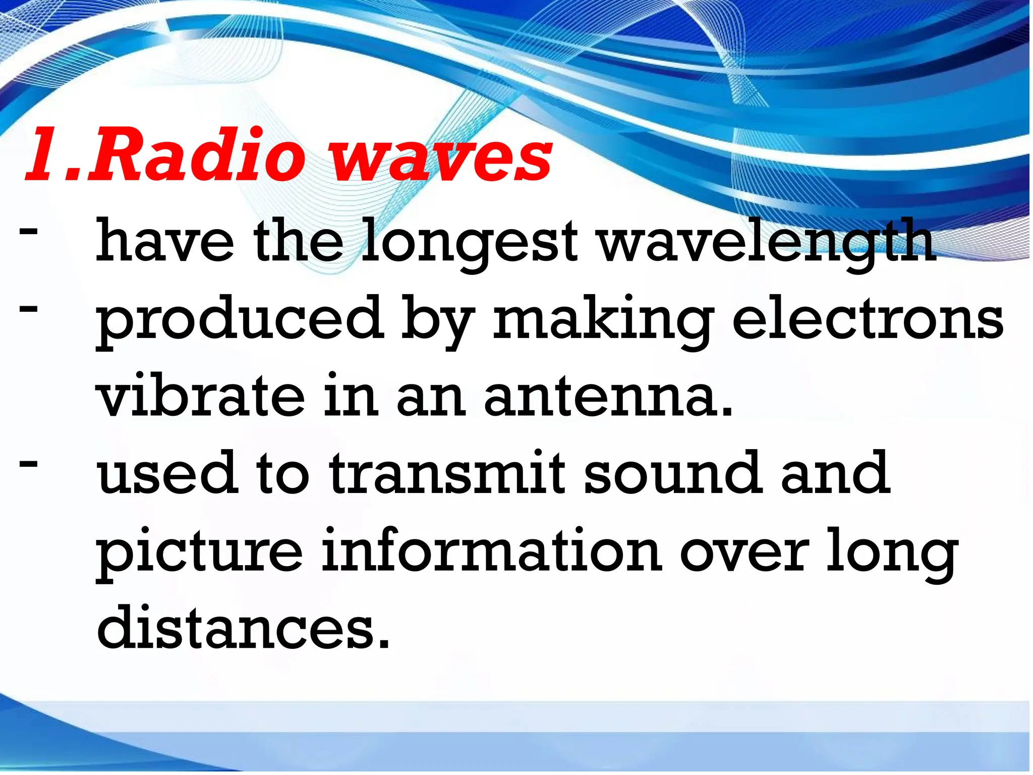 forms of electromagnetic waves powerpoint | PPTX