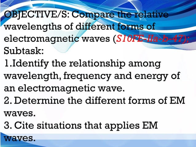 forms of electromagnetic waves powerpoint | PPTX