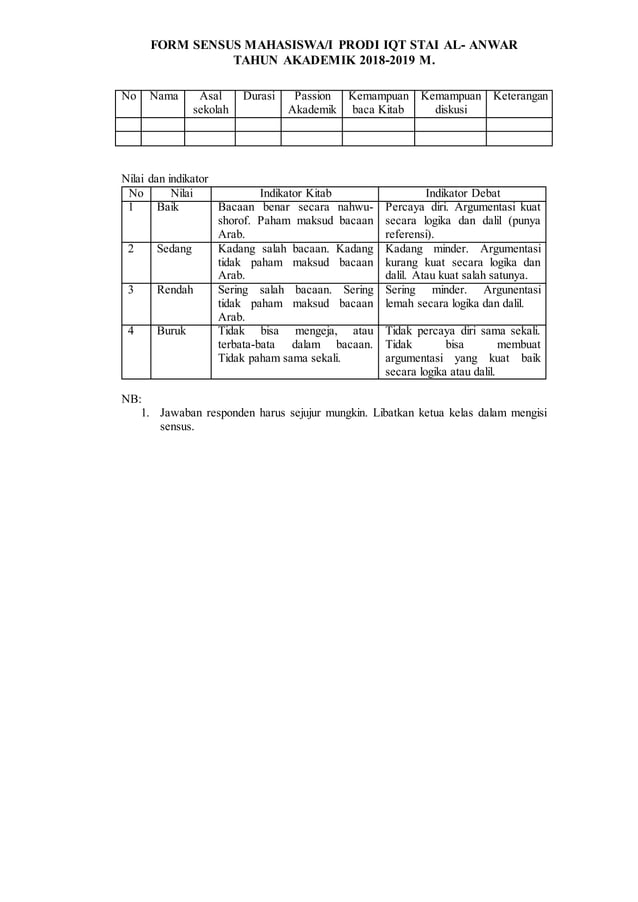 Form sensus iqt | DOCX