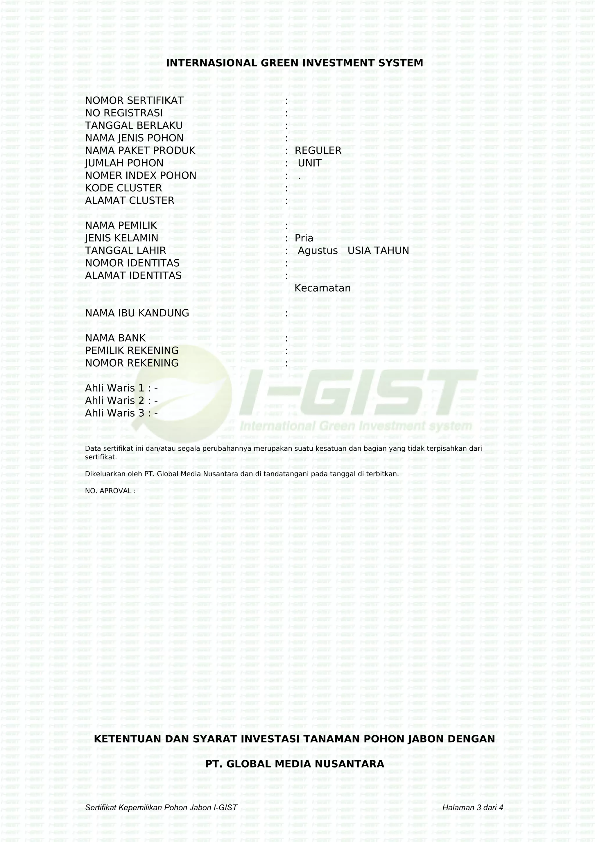 Form sertifikat i gist | PDF