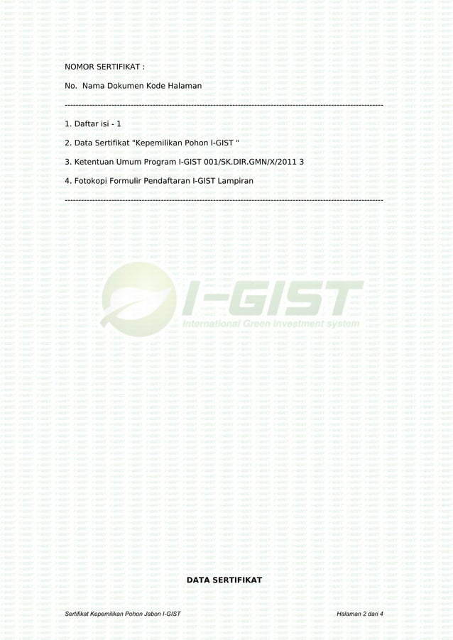 Form sertifikat i gist | PDF