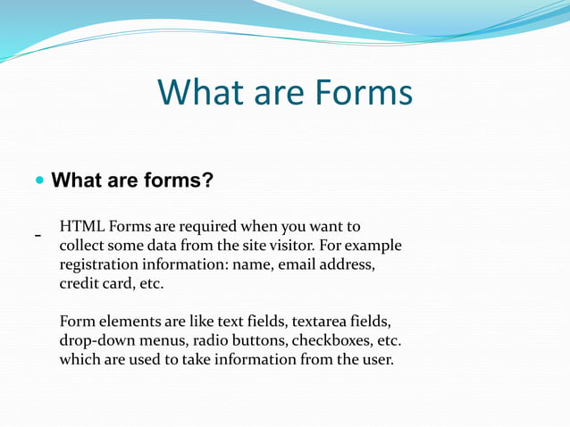 Forms in html5 | PPTX