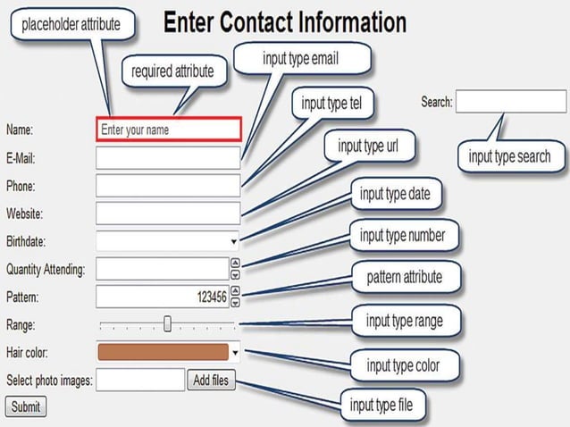 Forms in html5 | PPTX