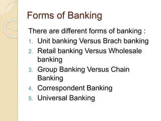Forms of Banking | PPTX