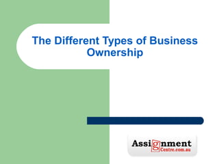 Forms of business organisation | Business Organisation | PPT