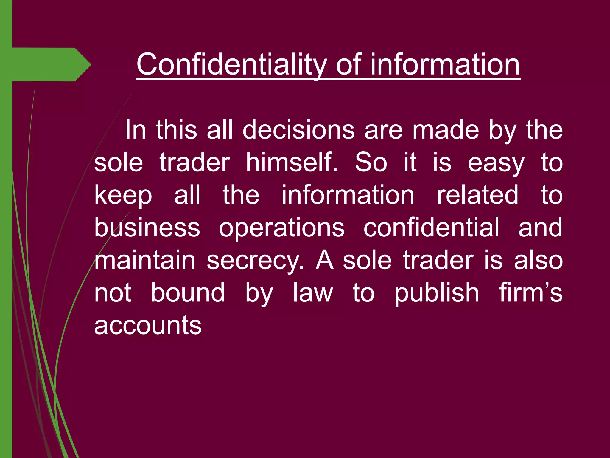 Forms of business organisations sole trader | PPTX