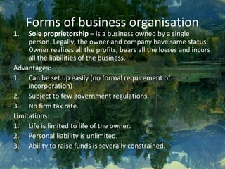 Forms of business organizations gp | PPT