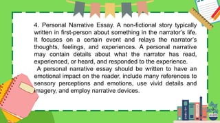 FORMS OF CREATIVE nON- fICTION FOR GRADE 12 STUDENTS | PPTX