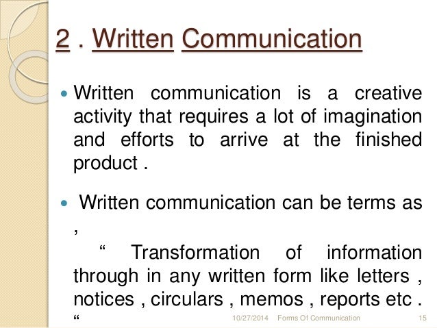 Forms of communication