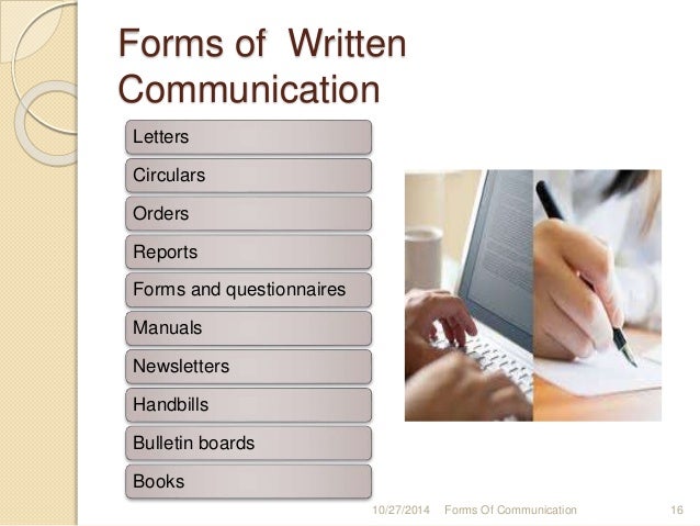 Forms of communication