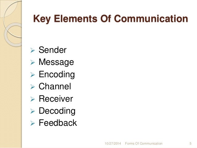 Forms of communication