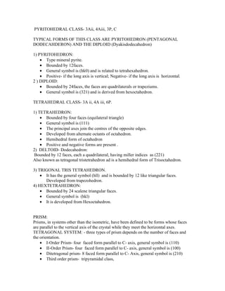 Forms of crystals. | DOC | Geography | Science