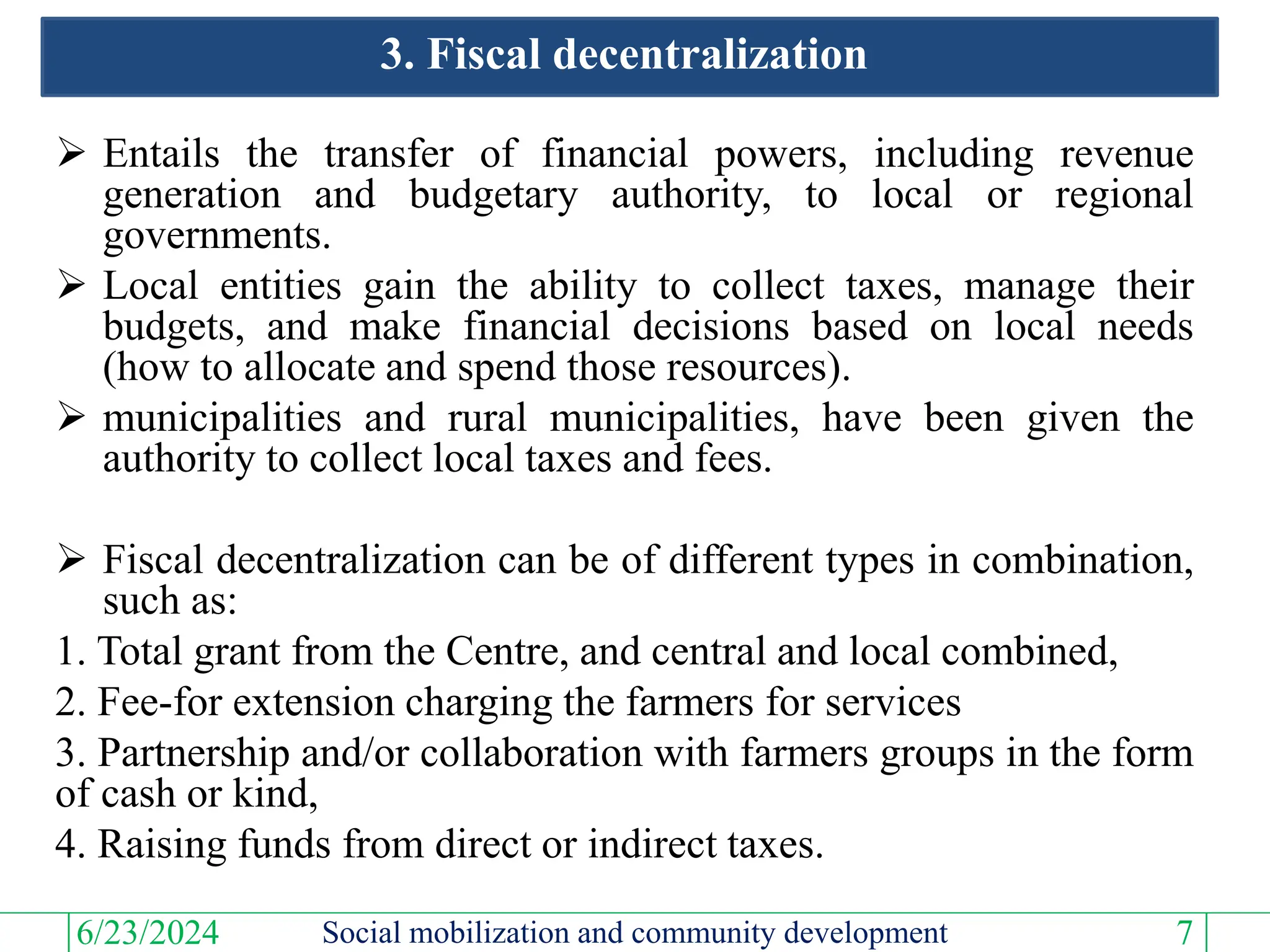 forms of decentralization Political decentralization 👉Administrative ...